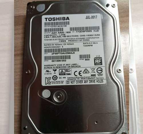 Жесткий диск 1 тб toshiba dt01aca100