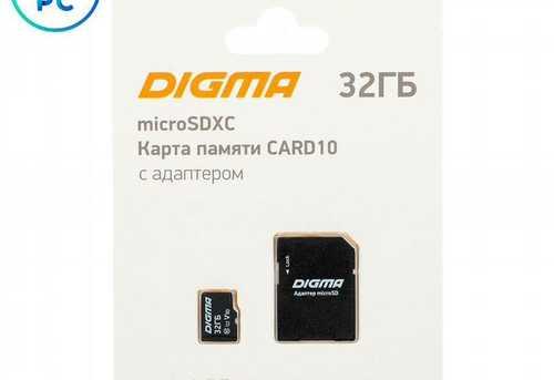 Флеш карта microSD 32GB Digma (SD адаптер)