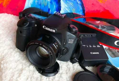 Canon 60D с объективом 50 1.8