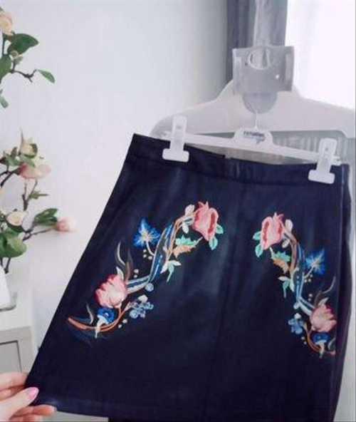 Юбка из эко кожи zara mango love republic