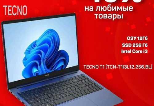 Новый ноутбук Tecno T1 15.6“ I3/12Gb/256,Эльдорадо