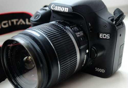 Canon 500D с комплектом (пробег 9500 кадров)