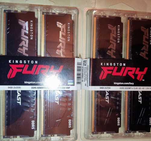 DDR5 6000mhz Kingston fury KF560C40BBK2 64 гб,гар