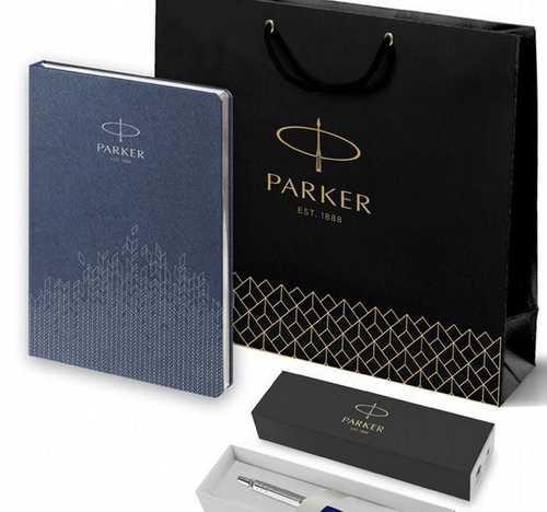 Подарочный набор: Шариковая ручка Parker Jotter   ежедневник, синий