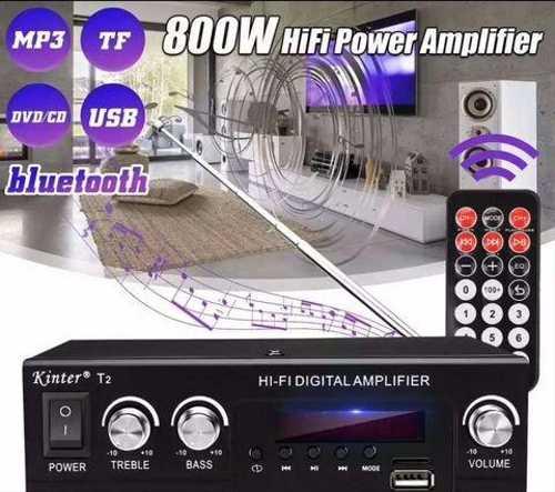 Усилитель мощности звука Kinter BT T2 800 Вт