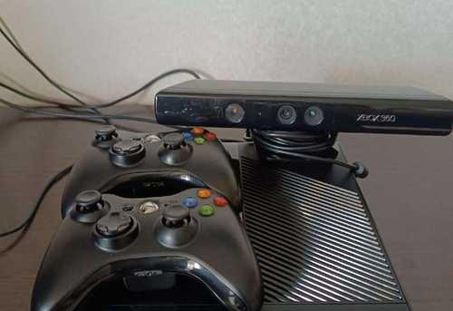 Xbox 360е 2 джойстика кинект куча игр