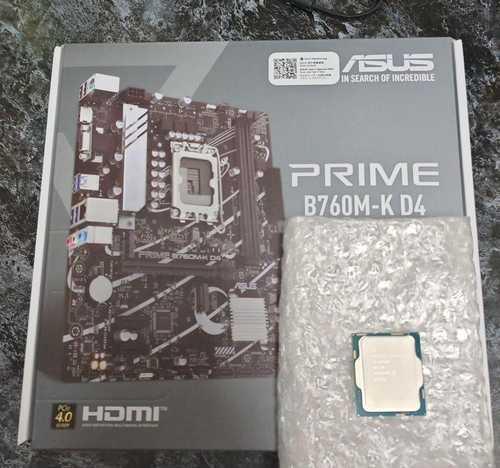 Комплект I5 12400f   плата Asus B760 Prime B760M-K