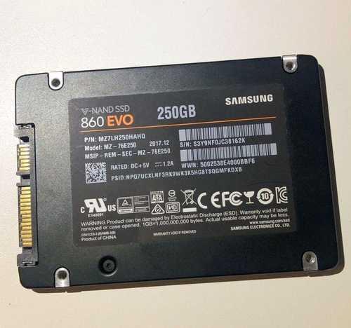 Ssd samsung 860 evo 250gb