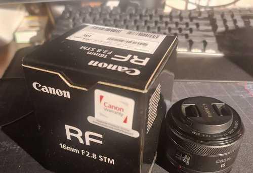 Canon RF 16mm f 2.8 stm