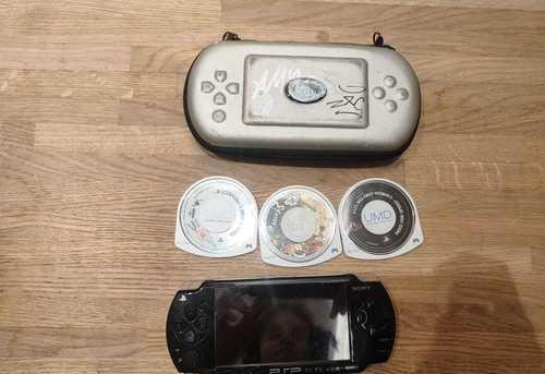 PSP 1000 + 3 игры