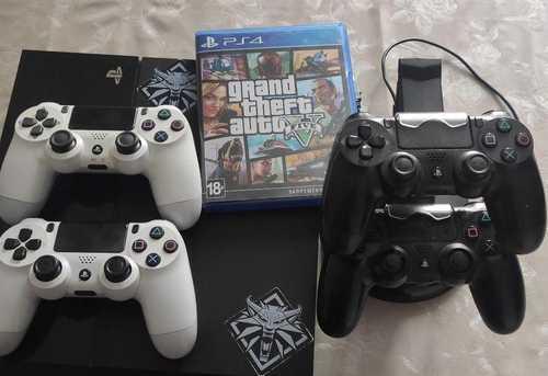 Sony playstation 4 PS4 + 4 геймпада и GTA5