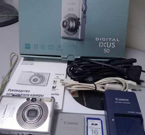 Canon digital ixus 50 полный комплект в коробке