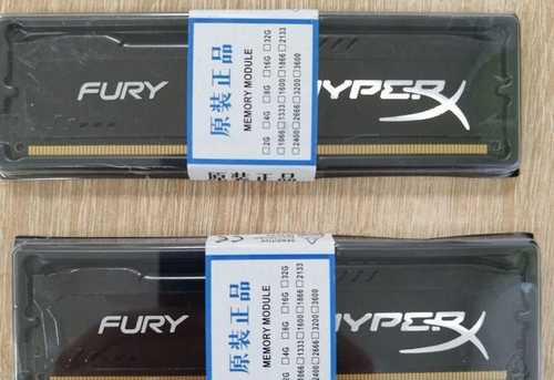 Оперативка Fury HyperX DDR3 1866мгц 2x4 гб