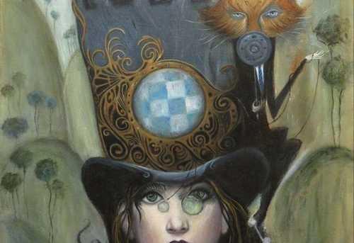 Шахматы картина маслом Алиса кот шляпа игра