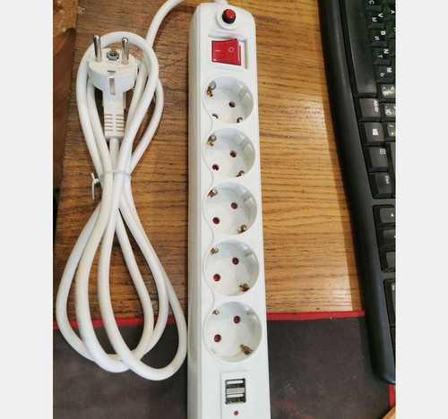 Сетевой фильтр удлинитель 5розеток   2usb