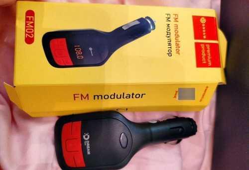 FM модулятор FM02 (MicroSD, AUX, USB, пульт ду)