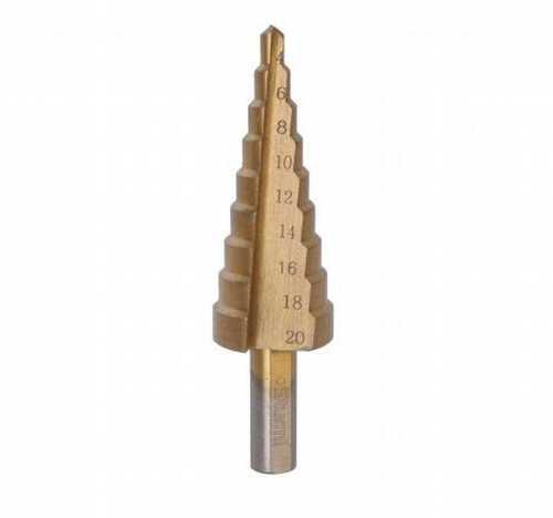 Сверло ступенчатое по металлу sturm 1055-S420 (4-20мм, шаг 2мм, HSS TIN) (sturm)