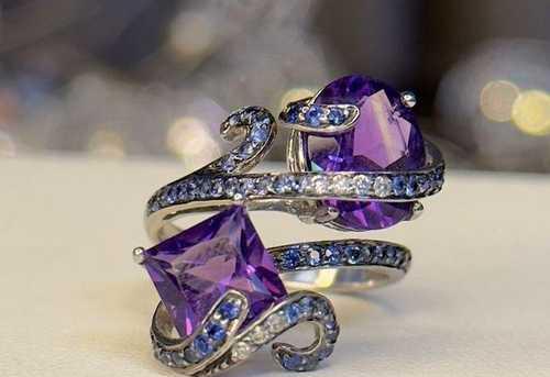 Бриллиантовое кольцо Драгоценными камнями 585