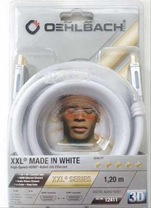 Oehlbach XXL made IN white - hdmi кабель 4K, 3D