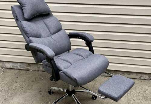 Компьютерное кресло с массажем и подножкой ткань