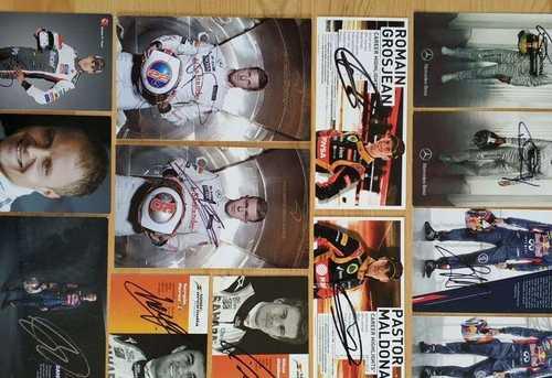 Автографы гонщиков Формула 1 сезона 2014 года