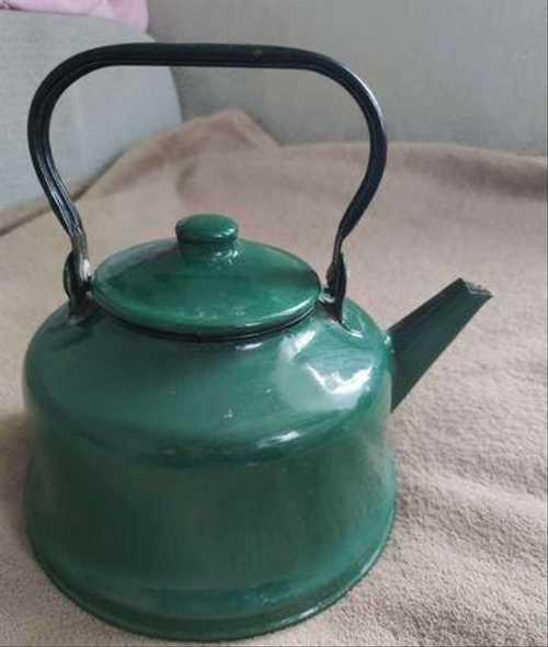 Чайник эмалированный зеленый