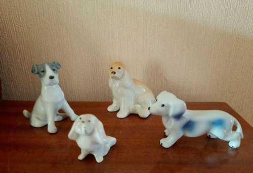 Фарфоровые статуэтки Собаки Такса Спаниель