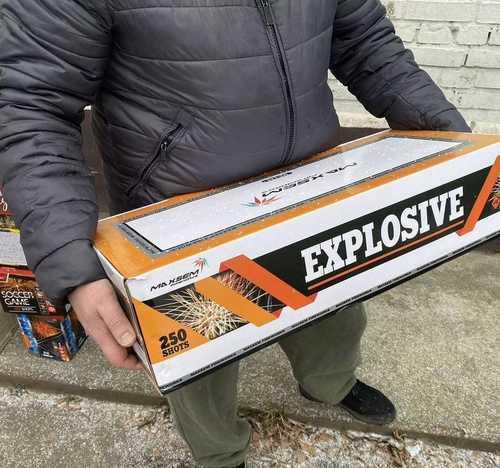 Салют фейерверк «Explosive» 250 залпов 0,8 дюйма