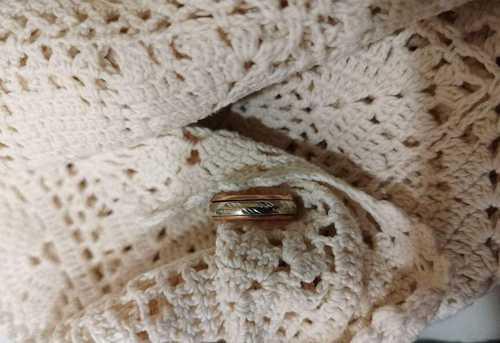 Обручальное кольцо 16,5 размер с белым золотом