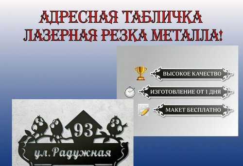 Адресная табличка металлическая