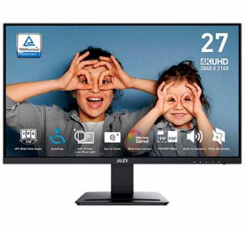 MSI PRO 27" MP273U IPS 3840x2160 178/178 60Hz 4ms 300cd 1000:1 2xhdmi DisplayPort Speakers 9S6-3PB4C