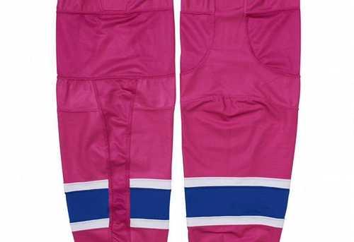 Гамаши хоккейные анатомические розовые с белой и
