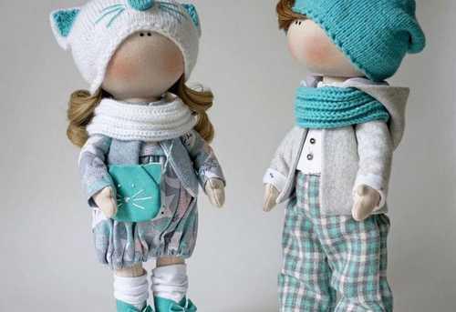 Текстильная интерьерная кукла. Пара Роб и Джеси