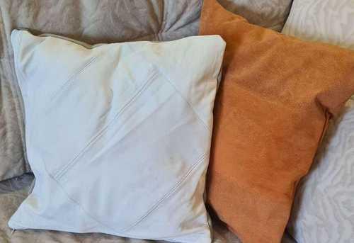 Декоративные подушки из замши и кожи