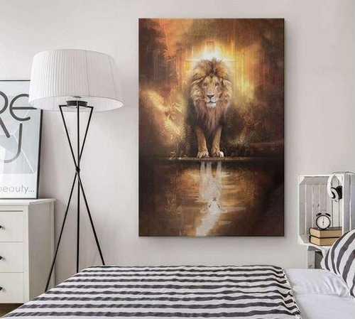 Интерьерная картина маслом лев