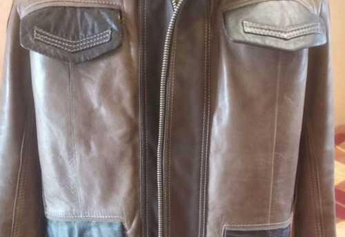 Кожаная куртка мужская коричневая 50 52