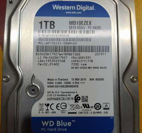 WD Blue WD10ezex 1Tb 1000Gb