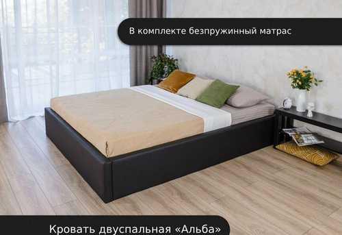 Кровать двуспальная без изголовья с матрасом