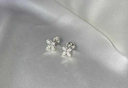 Золотые серьги tiffany с бриллиантами