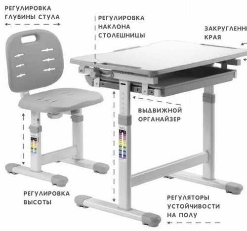 Продам растущую парту и стул Holto