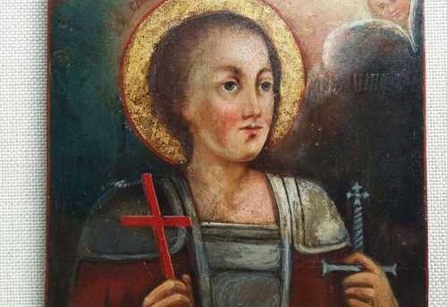 Икона старинная святой Дмитрий Солунский