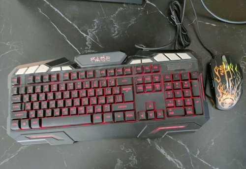 Клавиатура и мышь с подсветкой Dexp Rage (новые)