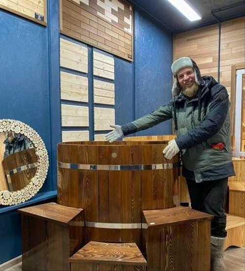 Купели деревянная из Лиственницы для бани и сауны