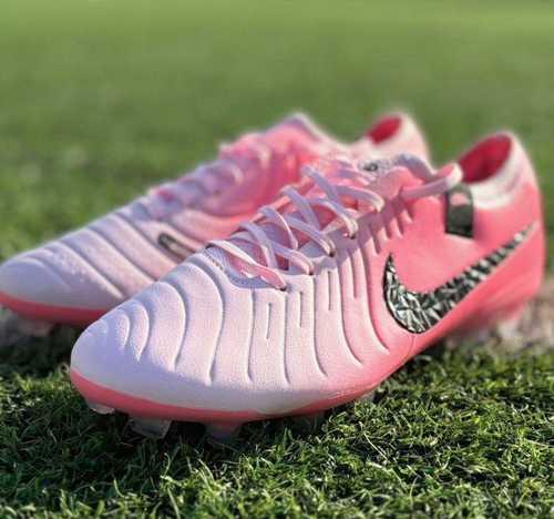 Бутсы Nike Tiempo Legend X pink and white