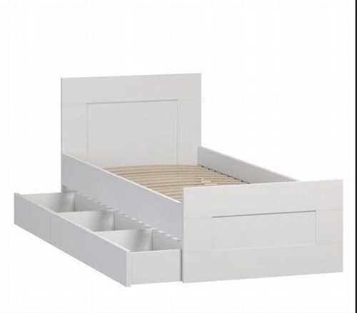 Кровать Сириус (Бримнэс) с ящиками 90х200 белая