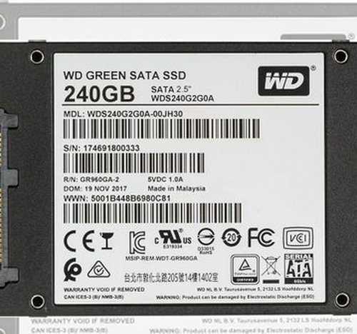 Ssd SATA 2.5 256gb wd green