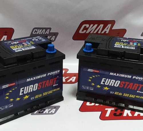 Автомобильный аккумулятор Eurostart 60Ач(сам)