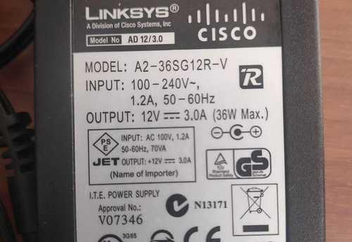 Блок питания Linksys A2-36SG12R-V 12 вольт