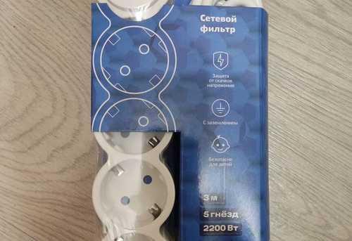 Сетевой фильтр Duwi, 5 гнезд, 3 метра