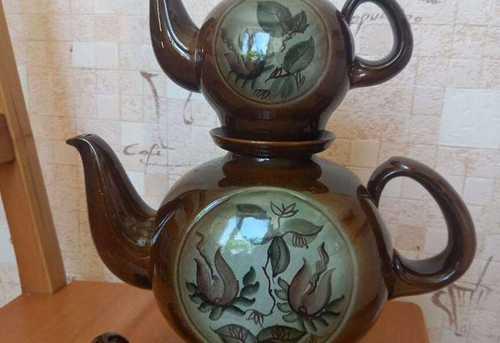 Набор чайников доливной и заварной керамика СССР